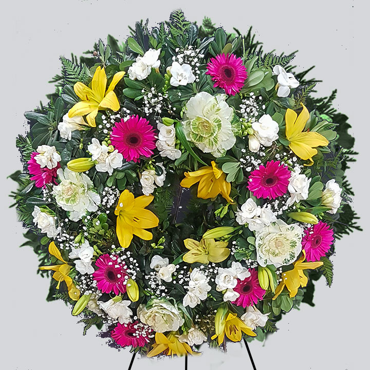 Corona Redonda Liliums, Gerberas y Flores de Temporada - Sepúlveda ...