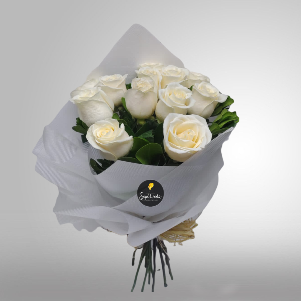Ramo 9 Rosas Blancas - Sepúlveda Decoraciones - Florería, Ambientación ...